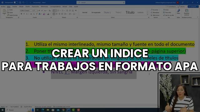 Crear Un Indice Para Trabajos En Formato Apa
