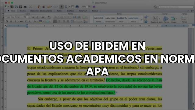 Uso De Ibidem En Documentos Academicos En Normas Apa